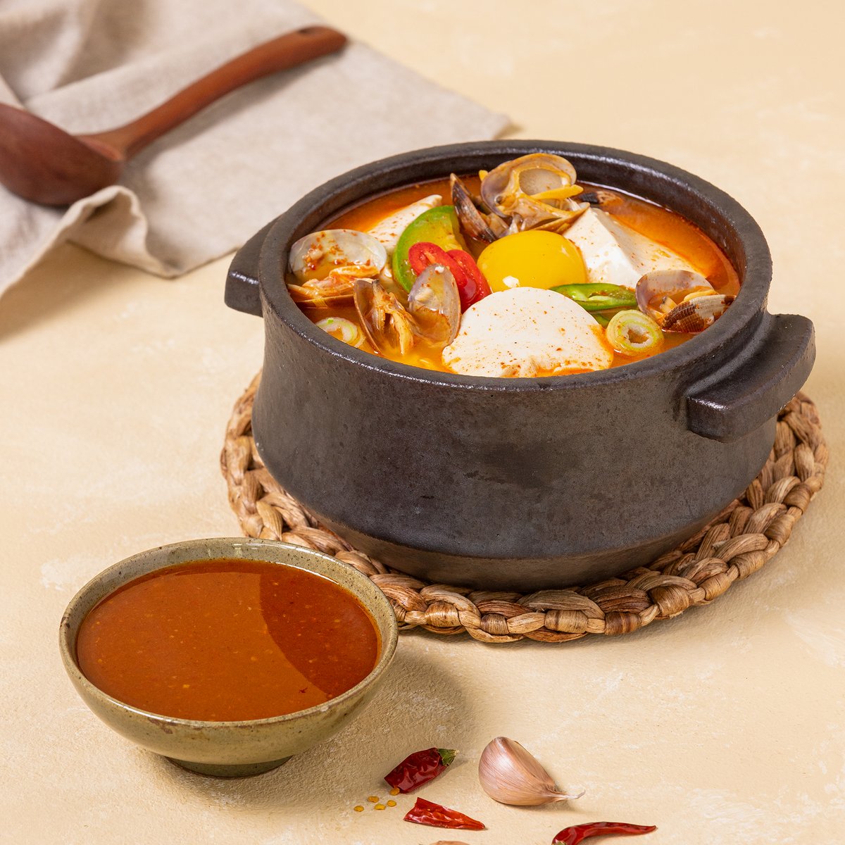 Cj 다담 바지락순두부찌개양념 140g Spicy Soft Tofu Stew Paste Sarangmartsg