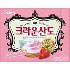 크라운 산도 딸기크림치즈 161g(8Packs) | Crown Sando Strawberry Cream Cheese ...